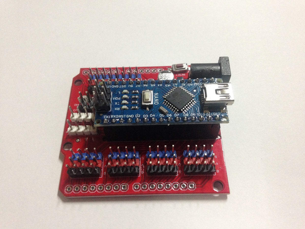 Red sensor servo shield for Arduino Nano – Milliamp Diode
